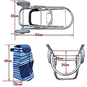 Shopping Trolley on Wheels Multi Function Shopping Cart Two-Wheel Aluminum Alloy Ultra-Light Portable Folding Cart is Practical and Convenient to Fold Storage Hand Trucks,D,87 * 35Cm ,Sho
