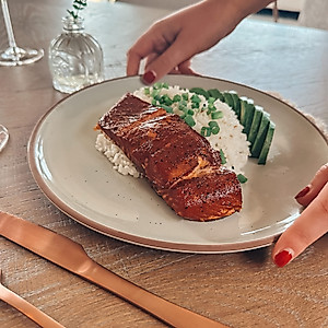 Mora Ceramic Dinner Plates Set of 6, 10 inch Dish Set - Microwave, Oven, and Dishwasher Safe, Scratch Resistant, Modern Rustic Dinnerware- Kitchen Porcelain Serving Dishes - Assorted Colors