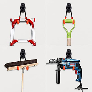 ZNCMRR 10 Pack Steel Garage Storage Utility Double Hooks, Heavy Duty Wall Hooks for Organizing Various Tools, ladders,Bulk Items, Bikes, 5 Sizes