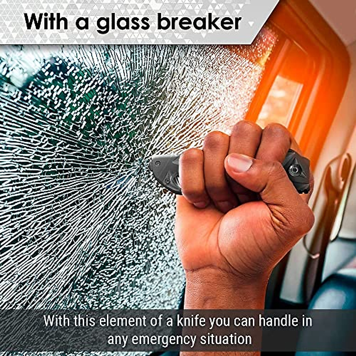 Bundle of 2 Items- Black Pocket Knife - Serrated Sharp 3,5" Blade Folding Knives -Best EDC Survival Hiking Hunting Camping Knife - Knife with Firestarter and Whistle Grand Way