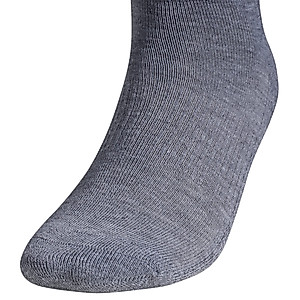 adidas Men's Athletic Cushioned Low Cut Socks with Arch Compression for a Secure fit (6-Pair), Heather Grey/Black, L