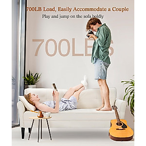 Kidirect 69" White Couch, Loveseat Sofa, Couches for Living Room, Comfy Sofas for Living Room 3min No Tool Fast Assembly, Small Couch for Bedroom, Modern Velvet Sofa Couch for Apartment Office