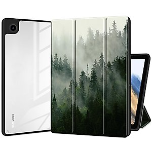 Batianda Case for Samsung Galaxy Tab A8 10.5 inch 2022 Model (SM-X200/X205/X207) Shockproof Cover with Clear Transparent Back Shell TPU Bumper Auto Sleep/Wake,Forest