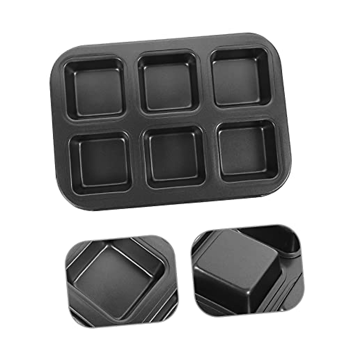 SWOOMEY Square Baking Pan Tray Mold Toast Bread Mini Oven Loaf Baking Molds Brownie Baking Pans Muffin Pan Washable Baking Pan Bread Pans Kitchen Cake Pan Non-stick Coating Cheese Black