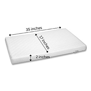 First Essentials Bassinet Cradle Mattress Pad (Rectangle, 17X35) for Newborn Comfort Breathable Easy Clean Hypoallergenic Waterproof Made in USA