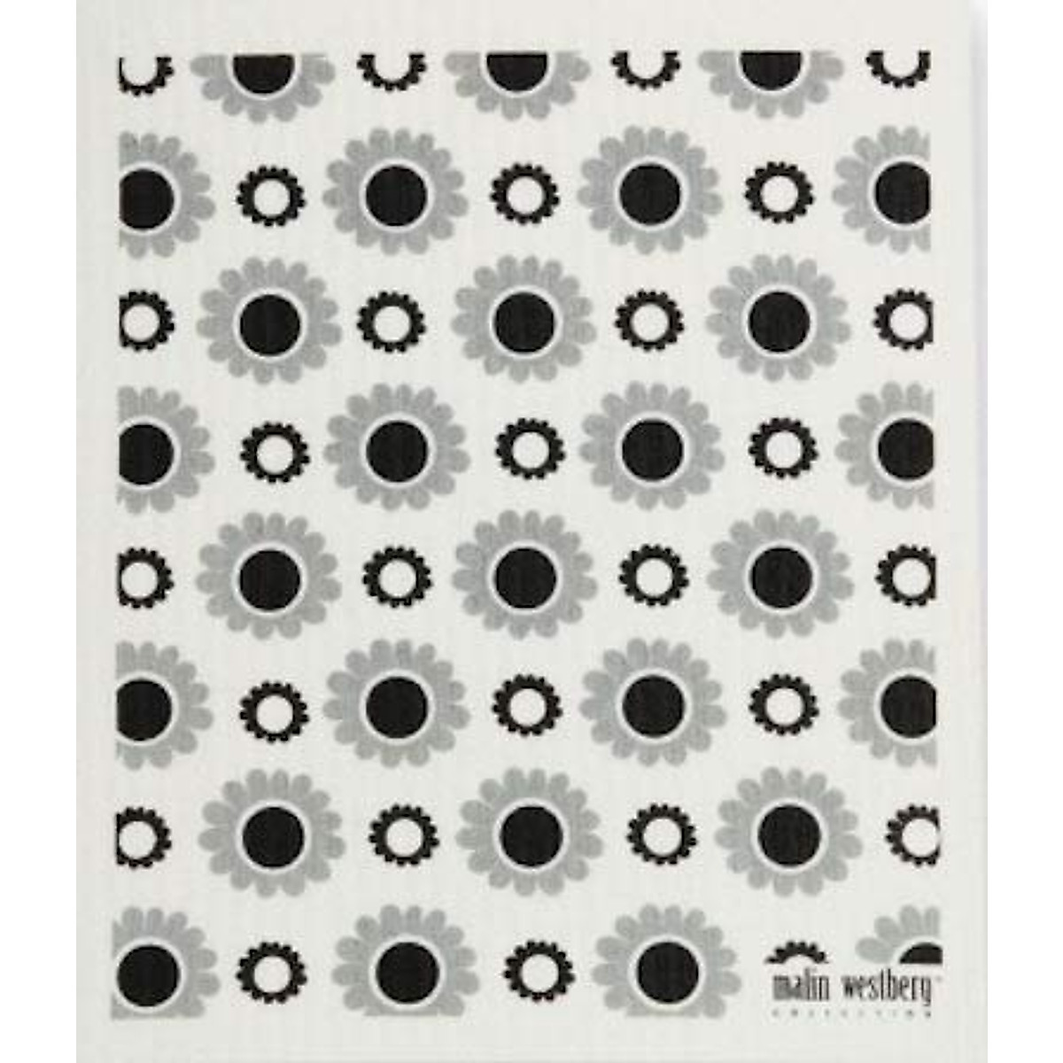 Trendy Tripper Swedish Dishcloths/Sponge Cloths - Packs of 4 Different Designs in Grey (4-Pk Grey: Garden, Berries, BLOMMORS, Country Life Flow)