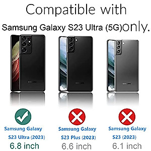 WATEFULL Samsung Galaxy S23 Ultra Case - Teal Wallet Card Holder with Kickstand & Camera Cover