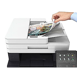 Canon imageCLASS MF741CdwB All-In-One Wireless Color Laser Printer for Business Office, White - Print Scan Copy - 5" Touchscreen, 28 ppm, 600 x 600 dpi, 1GB Memory, Auto 2-Sided Printing, 50-sheet ADF