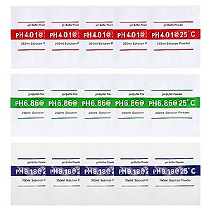 Nynelly 15 Pack pH Meter Buffer Solution Powder pH 6.86, 4.01, 9.18 for Precise Calibrate pH Meter, pH Calibration Powder Solution, pH Tester Calibration Powder Packets