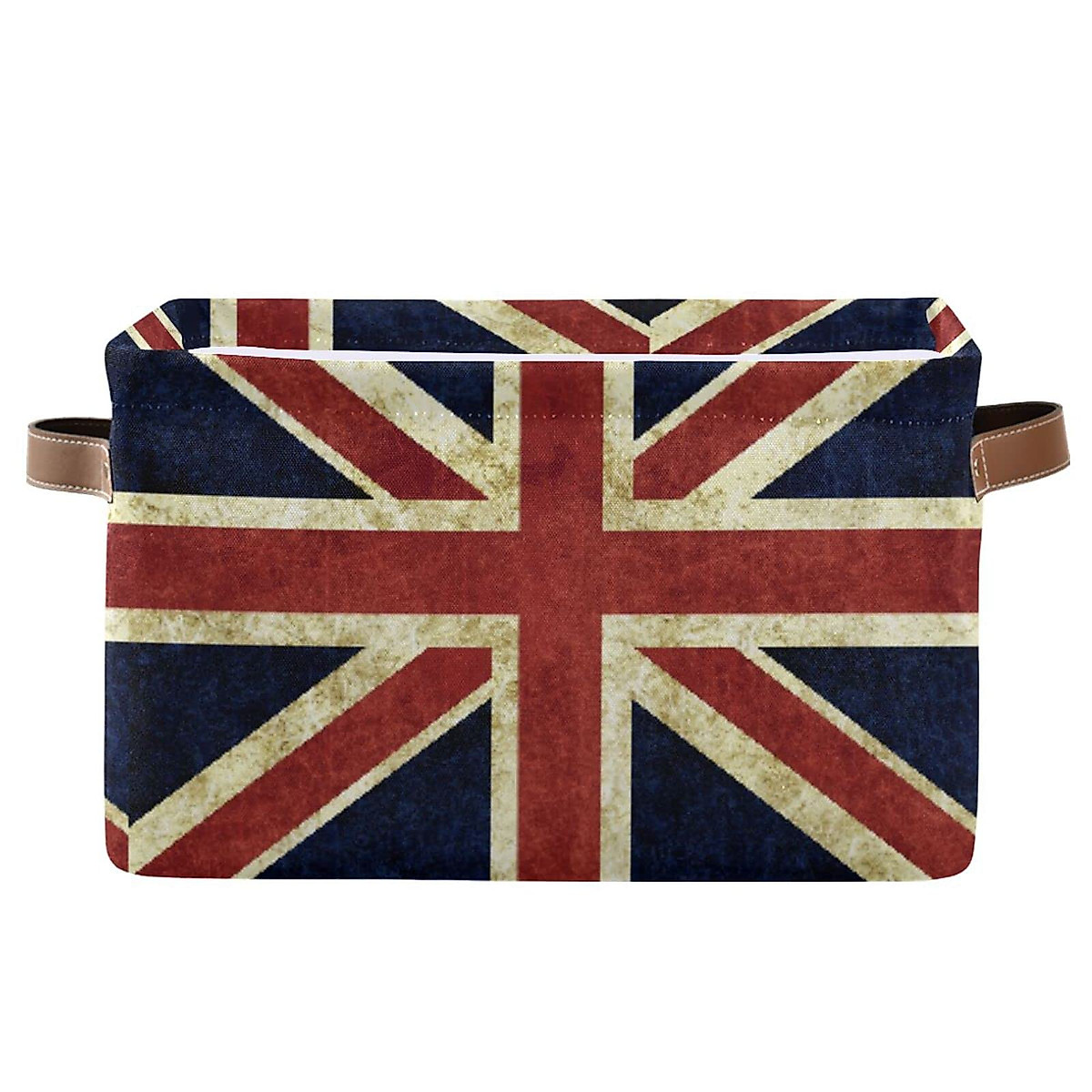 ALAZA Old Union Jack Fashion Foldable Storage Box Storage Basket Organizer Bins with Handles for Shelf Closet Living Room Bedroom Home Office 2 Pack