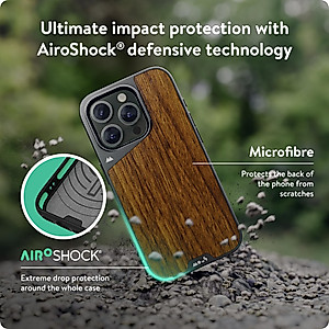 Mous Case for iPhone 15 Pro MagSafe Compatible - Limitless 5.0 - Walnut - Protective iPhone 15 Pro Case - Shockproof Phone Cover