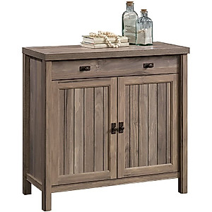 Sauder Costa Washed Walnut 2-Door Library Base Cabinet, Washed Walnut Finish