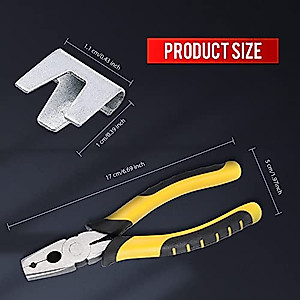 300 Pieces Wire Cage Clips with 1 Piece Wire Cage Buckle Snap Plier for Chicken Pet Dog Cat Cage (Silver, Black Yellow)