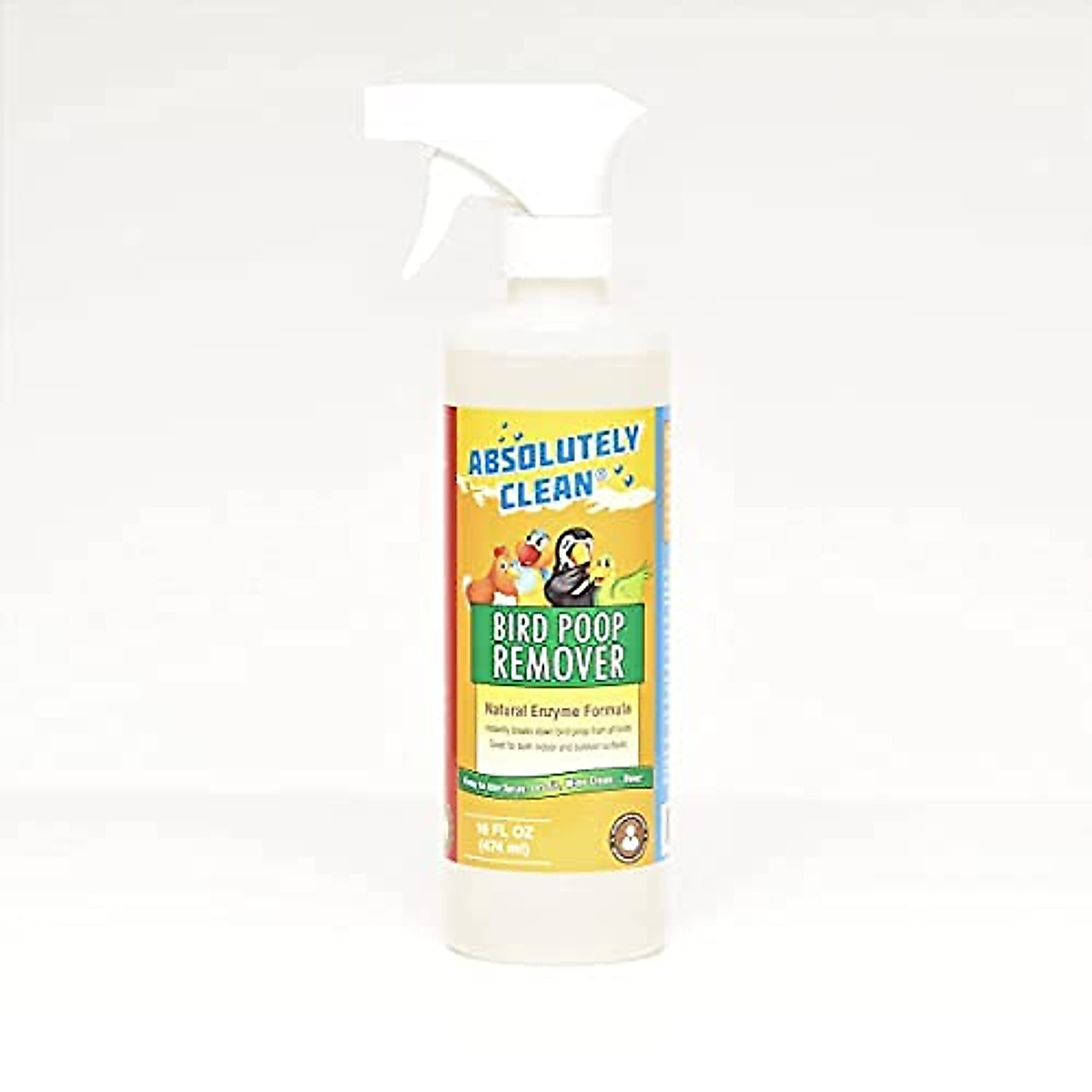 Absolutely Clean Amazing Bird Poop Cleaner Spray - Just Spray/Wipe - Safely & Easily Removes Bird Messes - Use Indoor/Outdoor - Made in The USA