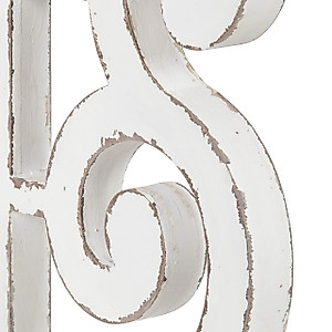 Kate and Laurel Wyldwood Rustic French Solid Wood Side Table, 24" x 14" x 12.75", White and Rustic Brown, Chic Farmhouse Inspiration, Natural Wood Top