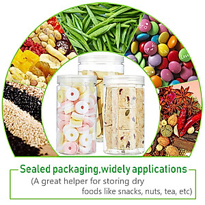 3 PCS 46OZ/1360ml Clear Plastic Round Storage Jars,Empty Plastic Jars with Lids,Clear Plastic Storage Jars with Screw on Lids for Dry goods,Noodles,Spices and More