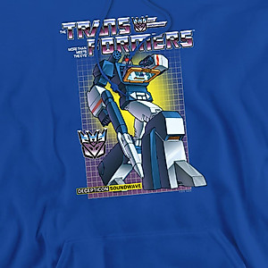 Popfunk Transformers Soundwave Pullover Hoodie & Stickers - Small, A. Royal Blue