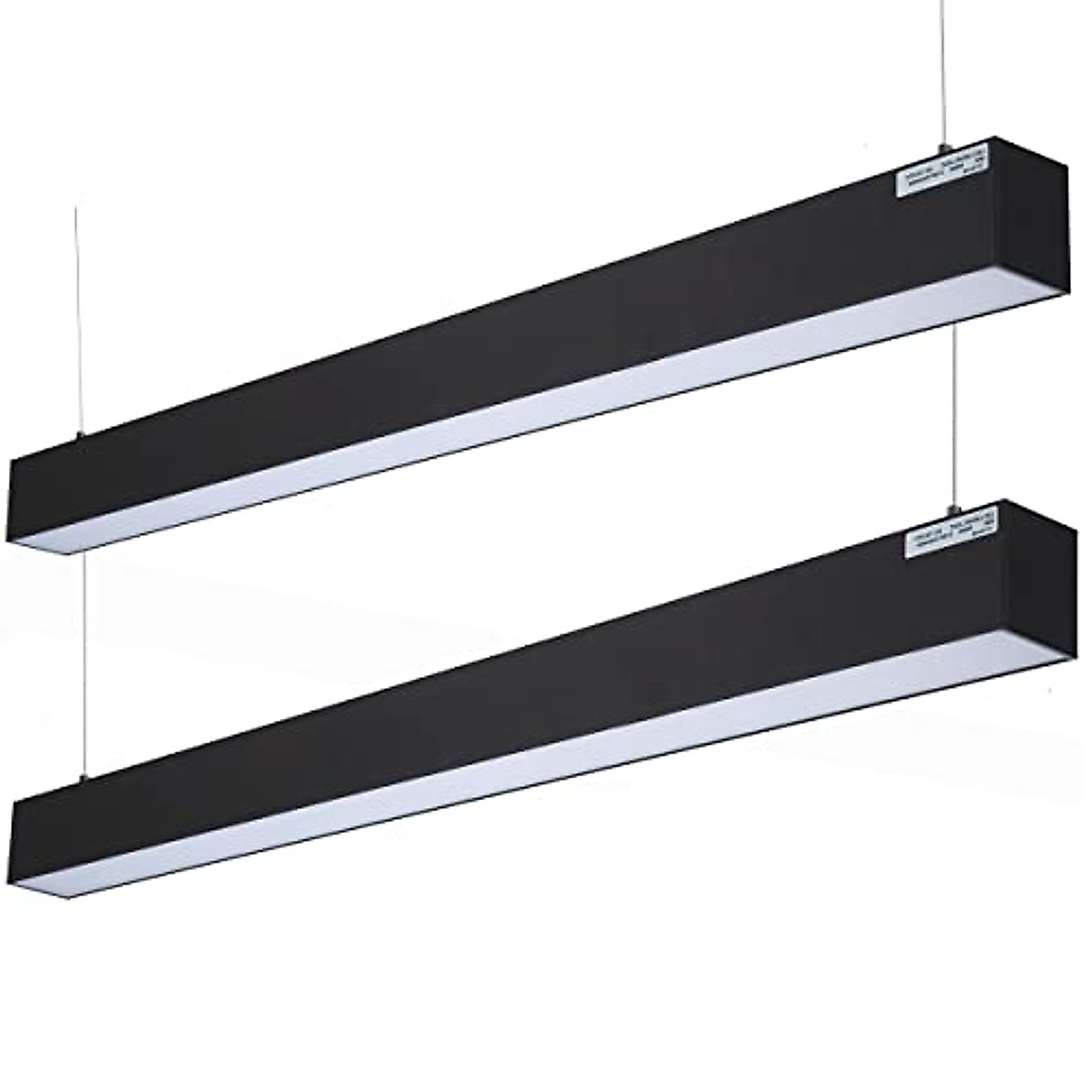 4ft LED Linear Light Fixtures Architectural Suspended Light with Plug, 4FT 45W Black Finish 0-10V Dimmable Office Lighting Fixture for Residential and Commercial Places, 4800lm, ETL 100-277V