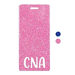 Plifal CNA Badge Buddy Card Nurse Nursing Accessories Glitter Vertical Badge Identification Tags