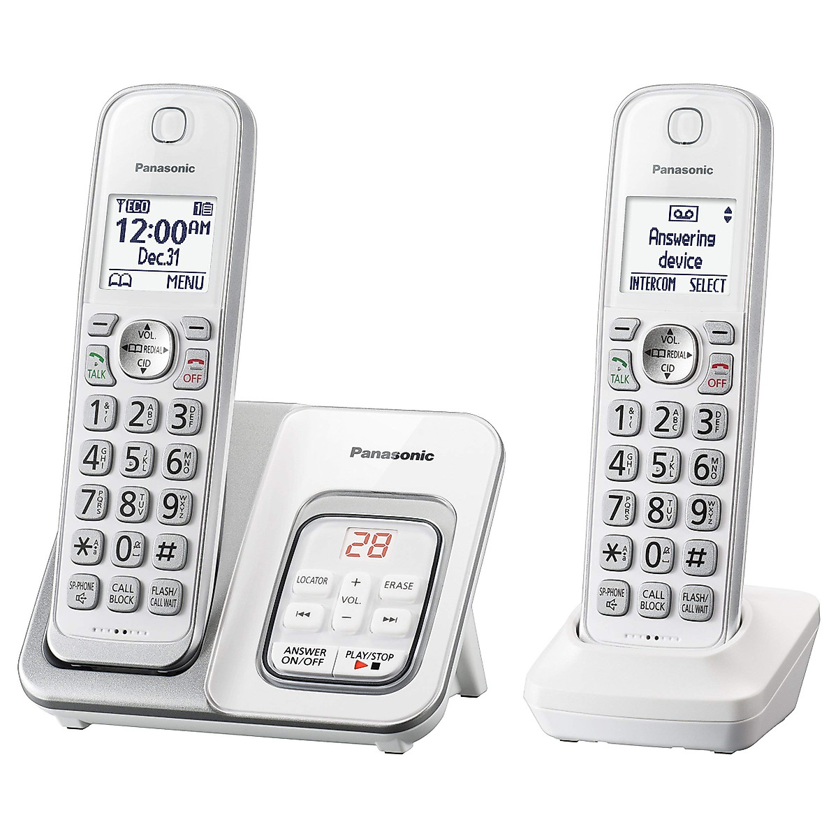Panasonic KX-TGD532W Cordless Phone with Answering Machine - 2 Handsets (Renewed)