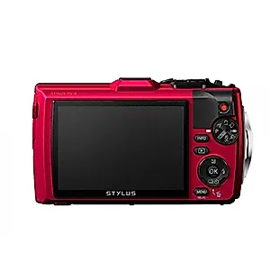 Olympus TG-4 16 MP Waterproof Digital Camera with 3-Inch LCD (Red) - International Version