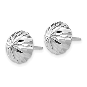 14K White Gold Half Ball Stud Earrings