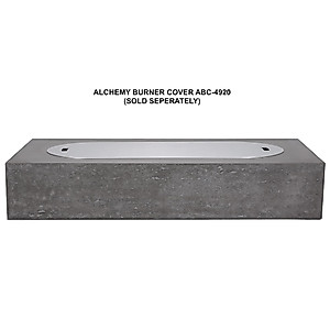 Pyromania Alchemy Outdoor Concrete Fire Pit Table, 60 x 30 Inches - Natural Gas Model in Slate Gray Color