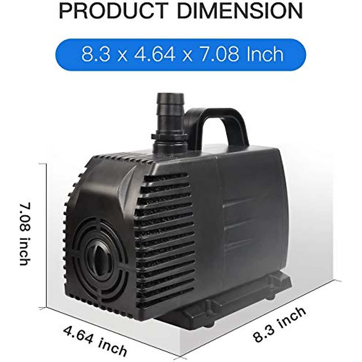 Simple Deluxe 1056GPH 276W Submersible Pump With 15' Cord, Water Pump For Fish Tank, Hydroponics, Aquaponics, Fountains, Ponds, Statuary, Aquariums & Inline