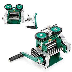 Stainless Alloy Manual Rolling Mill Machine Assembled Jewelry Metal Wire Reducing Thickness Press 85mm Tablett Green Jewelry DIY Tool