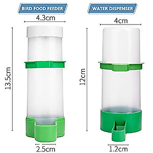 Bird Feeder, Bird Water Dispenser for Cage, XISTEST 2PCS Automatic Bird Water Feeder with 1PCS Food Feeder for Cage Pet Parrot Budgie Lovebirds Cockatiel Automatic Bird Feeder