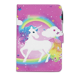 Fancity for iPad 9th Generation Case 2021, for iPad 8th 7th Generation Case (2020/2019 Release), 10.2 Inch PU Leather Case with Pen Holder, Smart Wake Sleep Stand Cover with Card Slot, Angle Unicorn