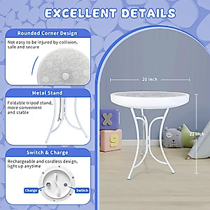 HvaJvny Kids Light Table, Touch Sensitive Light Up Table, Rechargeable Kids Sensory Play Table, Light Sensory Table for Boys Girls