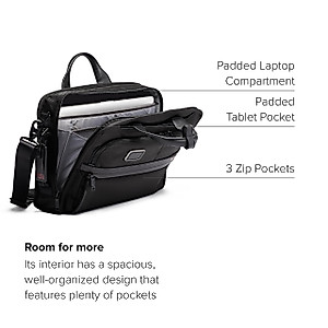 TUMI - Alpha 3 Slim Three Way Laptop Briefcase - 15 Inch Computer Bag for Men and Women - Black