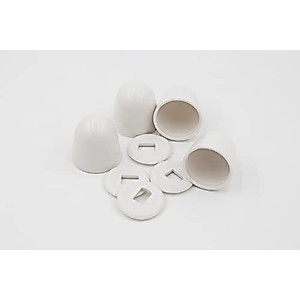 4 Pack Toilet Floor Bolts and Caps Set, Brass Plated Toilet Bolts and Stainless Steel Nut Washer with Rubber Washers Round Cover Caps for Toilet Bolts