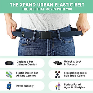 Xpand Urban Belt No-Show Elastic Belt w/Magnetic Quick Release Buckle