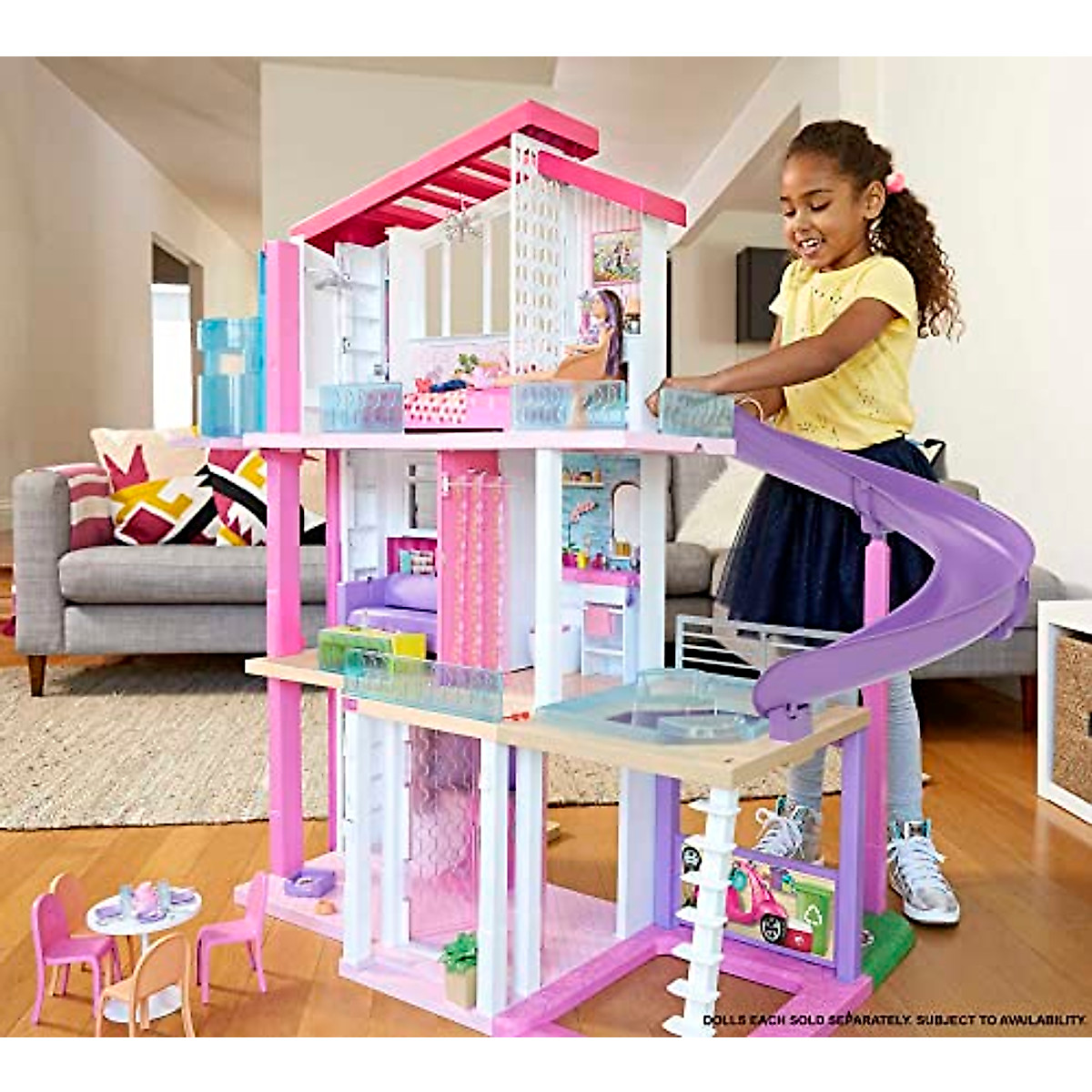 Barbie Dreamhouse, Doll House Playset with 70+ Accessories Including Transforming Furniture, Elevator, Slide, Lights & Sounds (Amazon Exclusive)