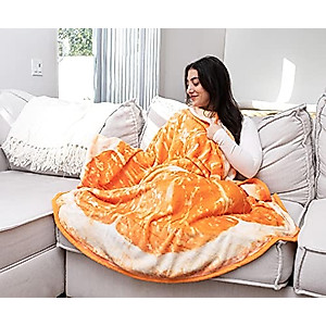 Orange Slice Round Fleece Throw Blanket | Plush Soft Polyester Cover for Sofa and Bed, Cozy Home Decor Room Essentials and Collectibles | 60 Inches