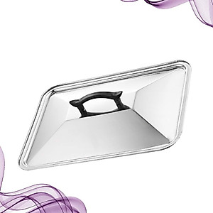 Cabilock Stainless Steel Pan Cover Lid for Chafing Dishes and Steam Table Pans Rectangle Pan Lids for Food Warmer Buffet Serving Chafing Dishes Without Window L