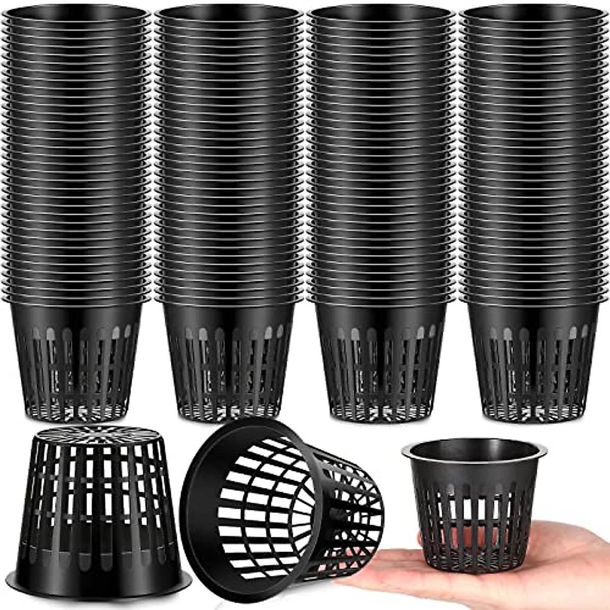 Yinder 400 Pack Net Pots 2 Inch Net Cups Thin Lip Hydroponics Supplies Cups Garden Slotted Mesh Net Cups Aquaponics Garden Slotted Mesh Net Pot Hydroponics Slotted Mesh Cups