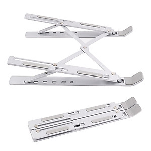 SGIN Laptop Stand for Desk,Adjustable Portable Aluminum Laptop Holder, Cooling Notebook Stand Compatible with More 10-15.6” Laptops(Silver)