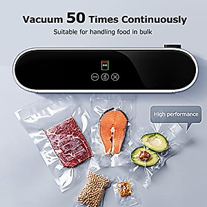 FRESKO Hands-Free Full Automatic Vacuum Sealer Machine，Automatic Moisture Detection Food Sealer with 10 Food Preservation Bags， LED Touch Screen (ETL Certified)