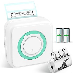 Label Maker, Mini Label Maker Machine with Tape, Portable Bluetooth Label Printer, Wireless Labeler Handheld Sticker Maker Included Multiple Templates Available for Storage, Study, Office, Home