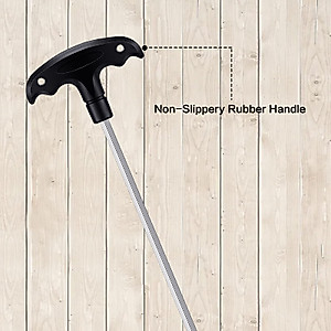 Honoson 2 Pieces T Handle Hex Key for Safety Iron Hex Key for Swimming Pool Cover Deck, 13 Inches, Black