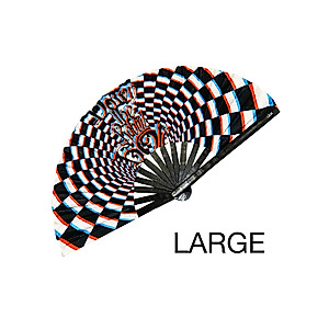 LASR Psychedelic Rabbit Festival Hand Fan, Multi, Rave Gear, Exclusive