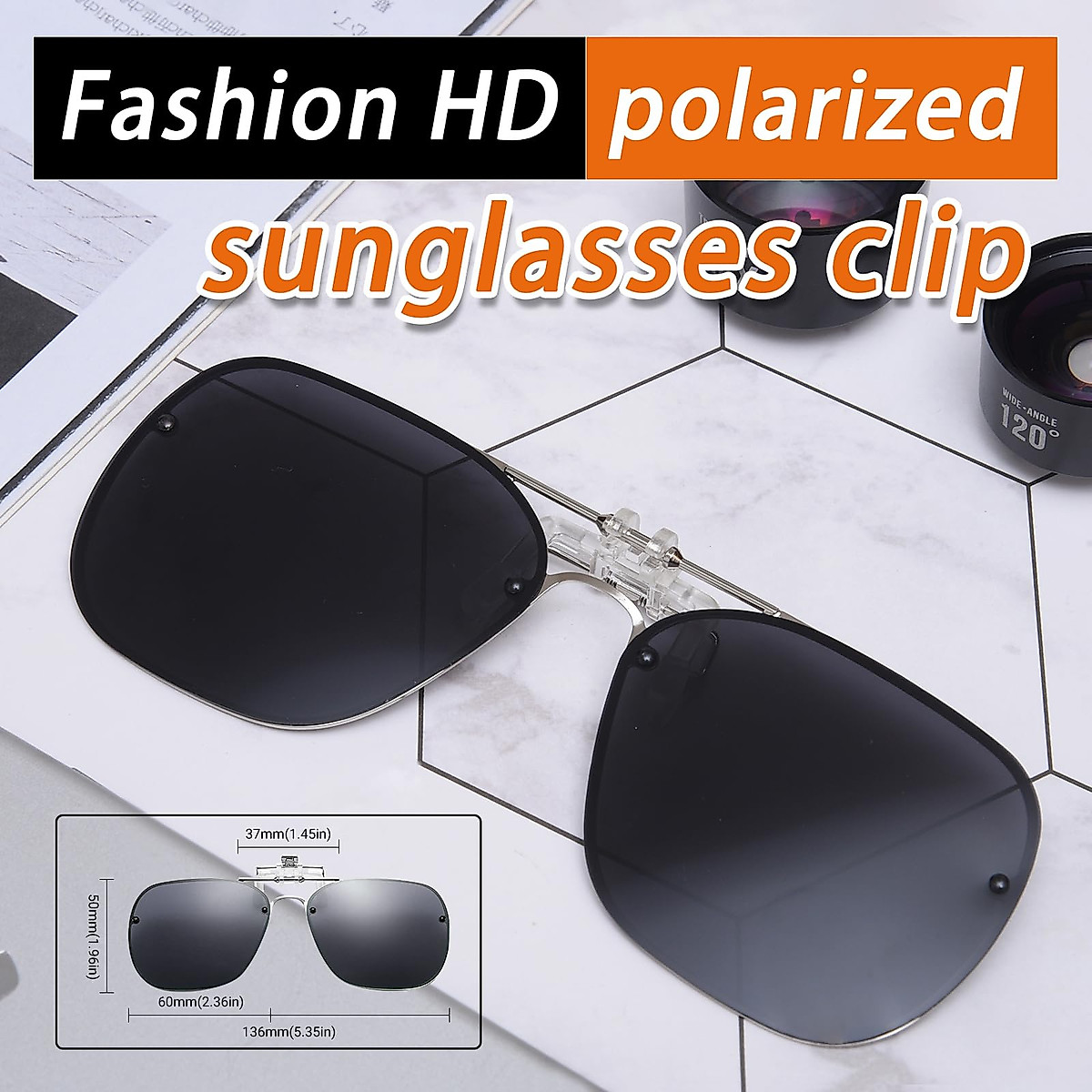 TERAISE Clip On Sunglasses Flip up HD Polarized Unisex for Outdoor/Driving UV400
