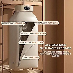 Portable Clothes Dryer, Compact Folding Electric Dryer for Small Spaces, Apartments, Travel, Dorms, RVs-Quick Drying Machine- Timer Settings.