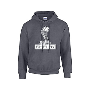 Trenz Shirt Company Ford Shelby Cobra Car Adult Hooded Pullover-Heather Gray-Large