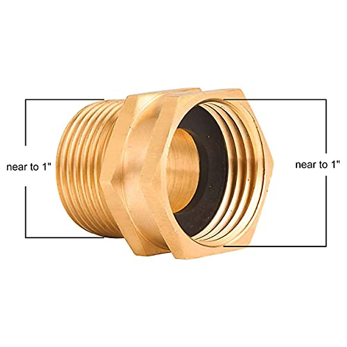 M MINGLE Garden Hose Adapter, 3/4 Inch GHT to 3/4 Inch NPT Brass Connector, with Extra 8 Washers