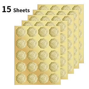 300 Parks Gold Heart Stickers Gold Embossed Heart Envelope Seals Wax Stickers Gold Embossed Envelope Stickers - Gold Stickers for Envelopes, Wedding Stickers Greeting DIY Decoration