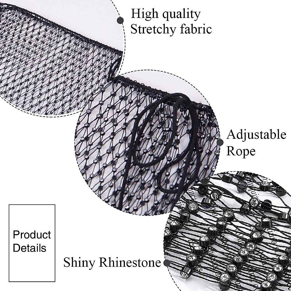 Earent Crystal Mesh Skirts Body Chain Belly Dance Hip Scarf Rhinestone Skirt Beach Costume Nightclub Body Jewelry for Women (Black)